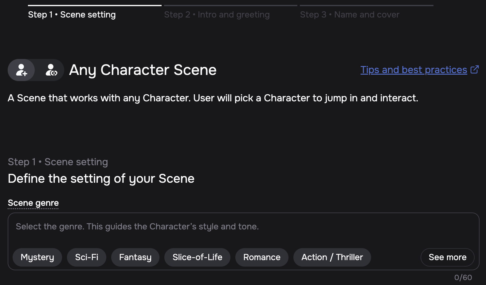 Scene Creation Quickstart Guide – C.AI Help Center